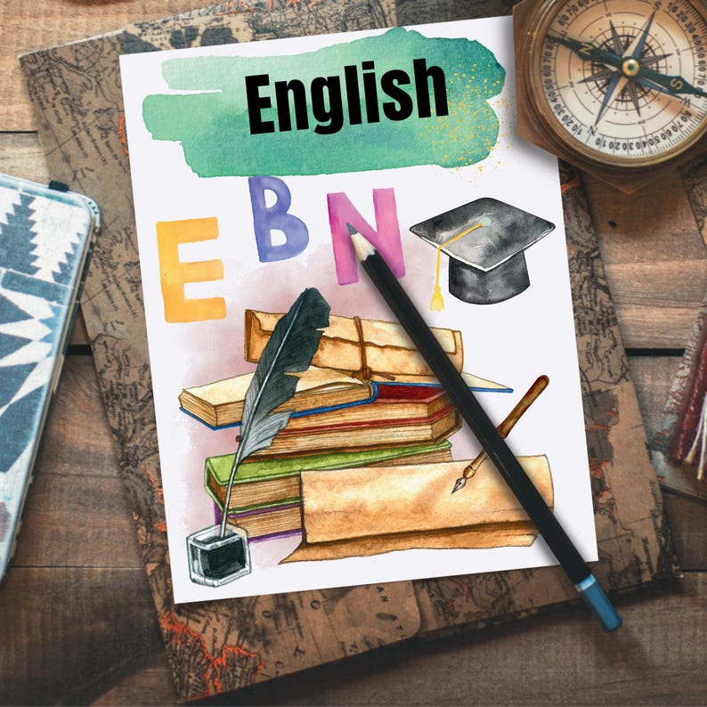 English Subject Binder Cover Printable Back to School Teacher Binder ...