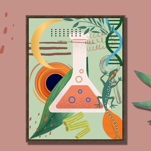 Science Wall Prints, Boho Watercolor Prints, Green Prints, Boho ...