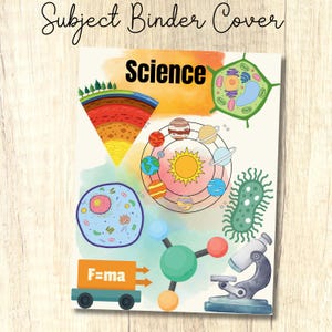 Science Subject Binder Cover Printable Back to School Teacher Binder ...