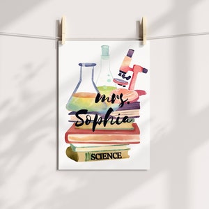 Personalized SCIENCE TEACHER SIGN Custom Science Teacher Door Sign ...