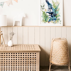 Microscope Art Science Printable Microbiology Art Gift to Coworker ...