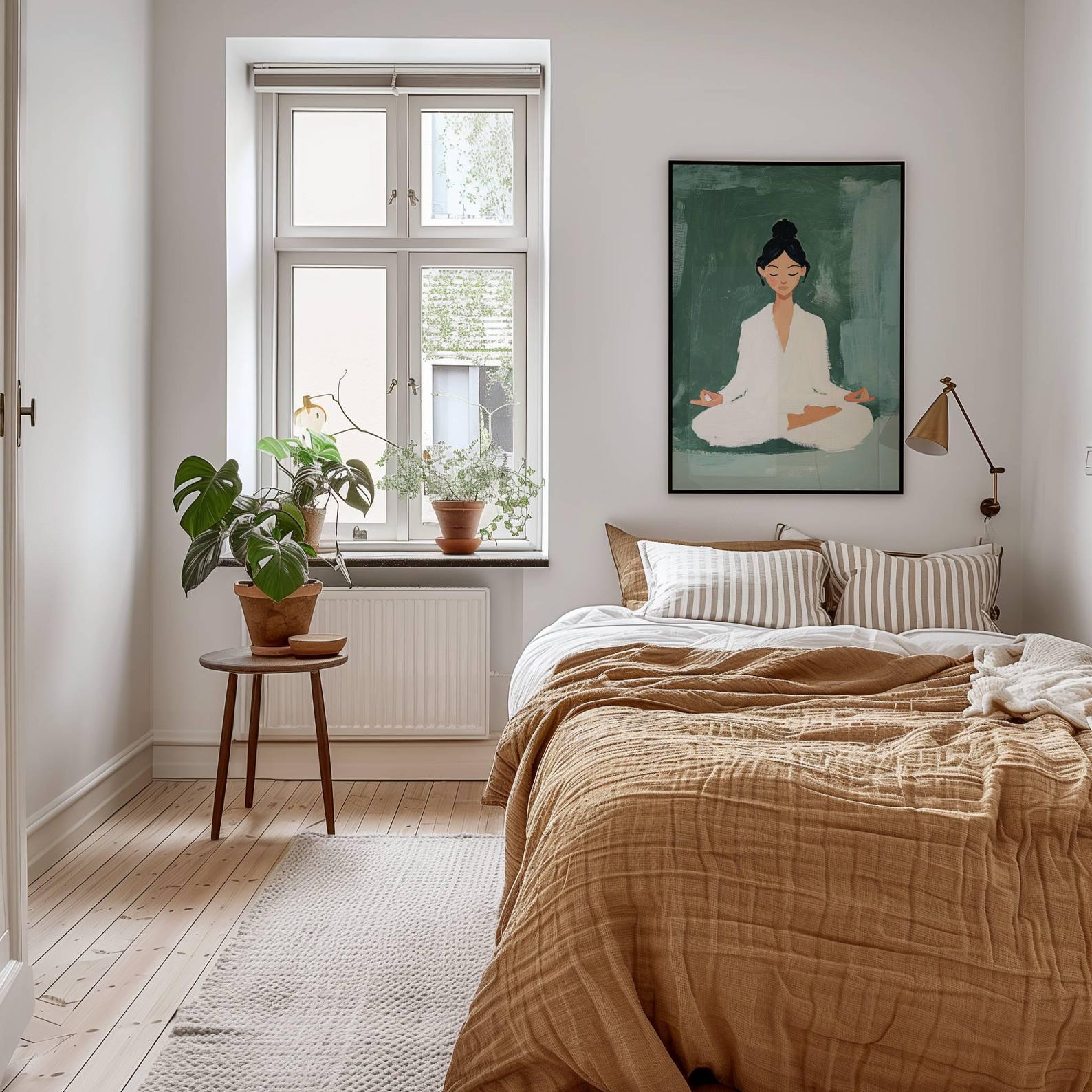 Yoga Meditation Print Meditation Wall Art Mindfulness Decor Green Wall ...