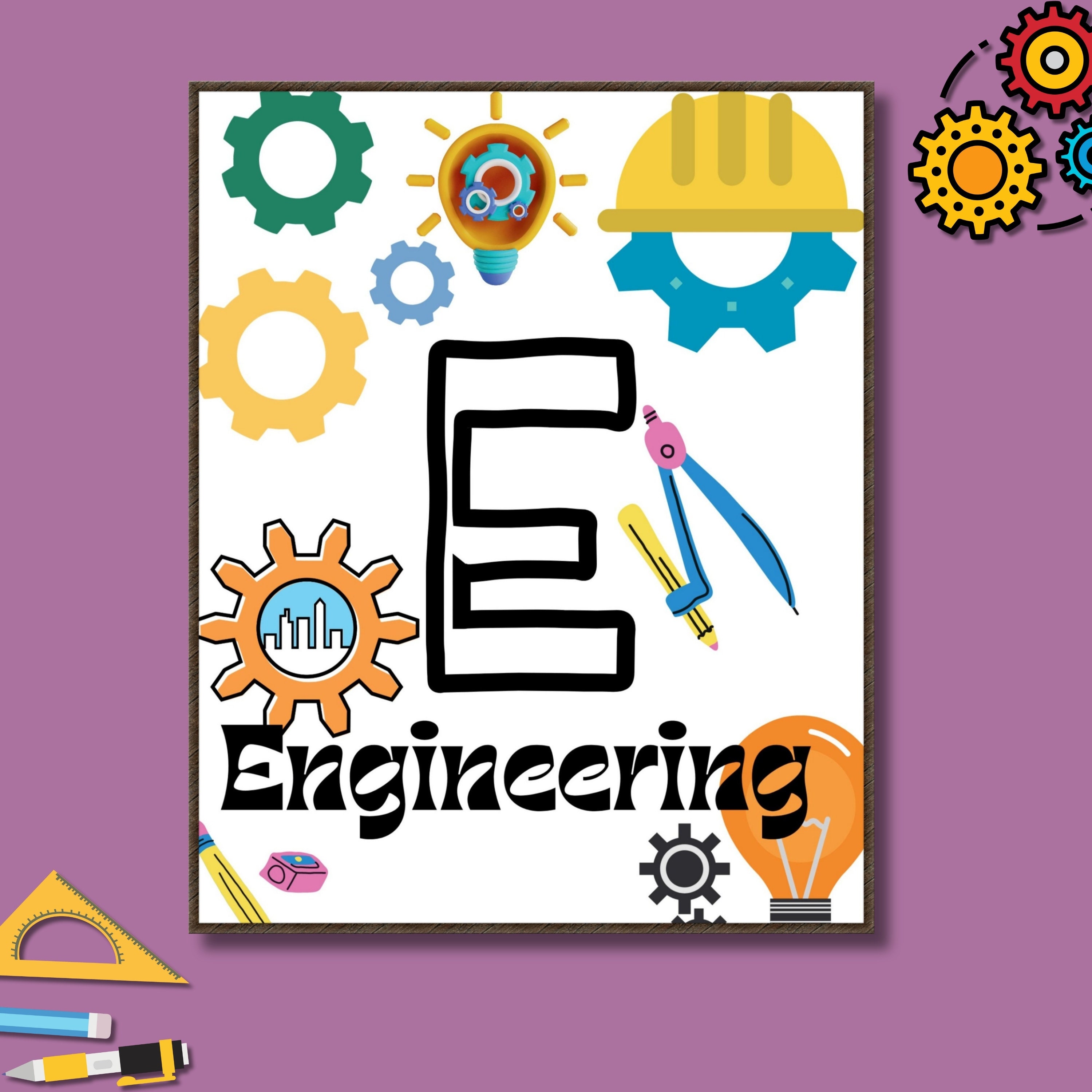 STREAM Educational Wall Decor Science Technology Research Engineering ...