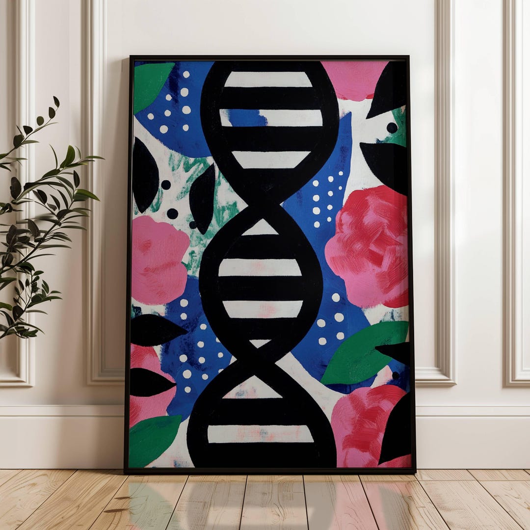DNA Genetic Art Print Science Art Abstract Art DNA Helix Play Room ...
