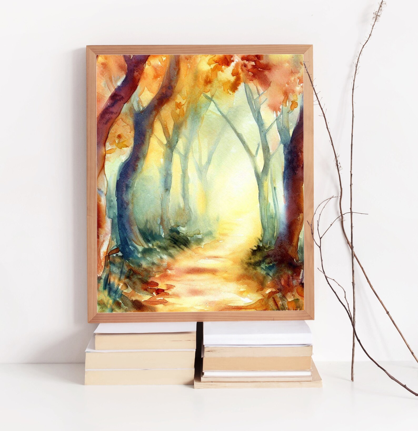 Watercolor Fall Print, Fall Printable Art, Autumn Wall Art, Watercolor ...