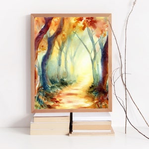 Watercolor Fall Print, Fall Printable Art, Autumn Wall Art, Watercolor ...