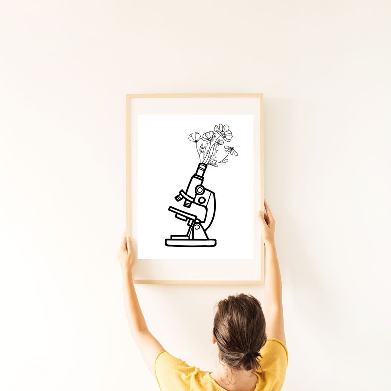 Microscope Art Print Instant Download Science Poster - Etsy