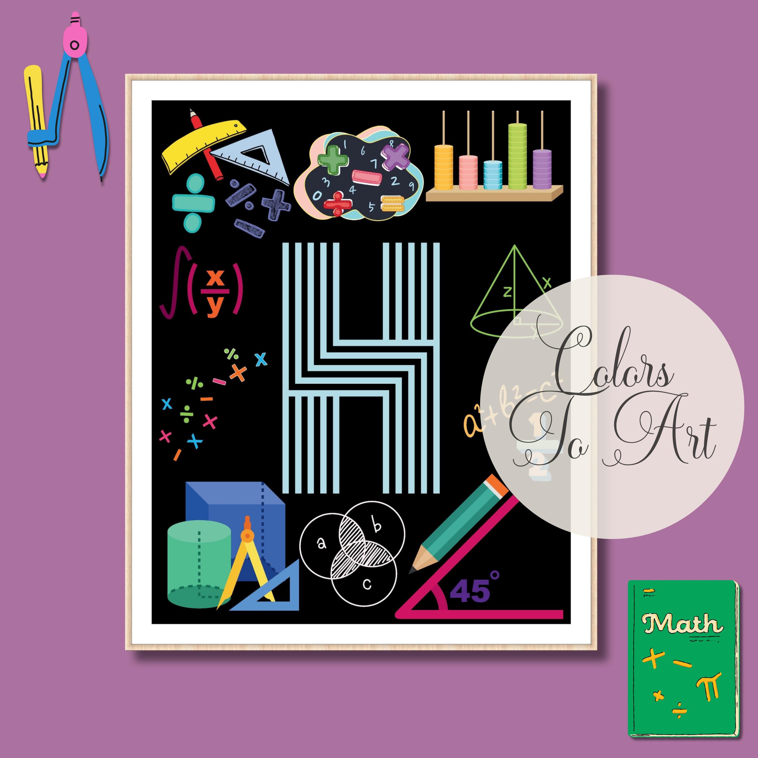 Math Classroom Poster Set Math Teacher Gift Teacher Poster Printable ...