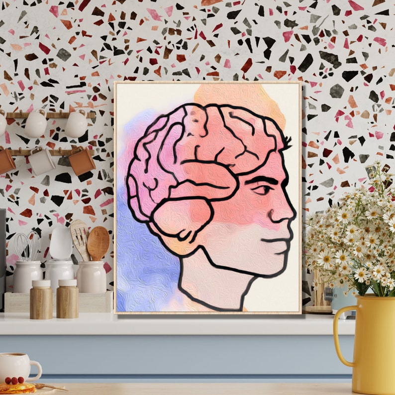 Science Art Poster Human Brain Neurology Neuroscience Art - Etsy