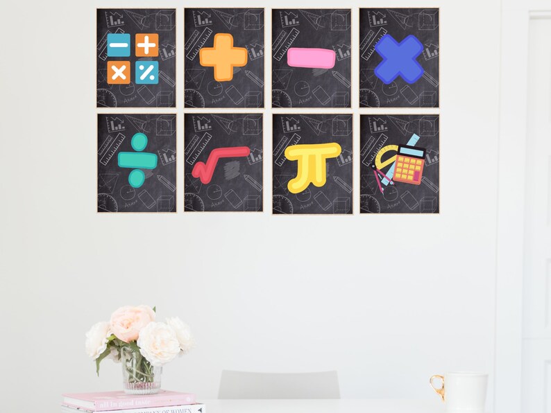 Math Posters set of 8 Printable Math Classroom Mathematics - Etsy