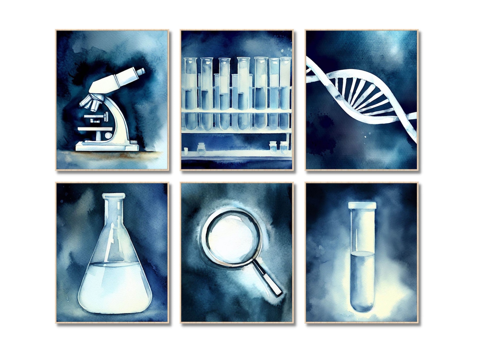 Science Wall Prints Watercolor Prints Classroom Wall Art - Etsy