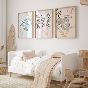 Math Printable Posters Math Bulletin Board Kit Math Boho Wall Art Set ...