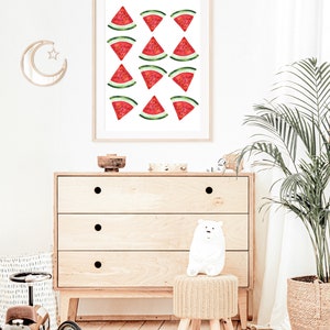 Watermelon Wall Print, Summer Printable, Watermelon Wall Decor, Fruit Art Print, Kitchen Wall ...