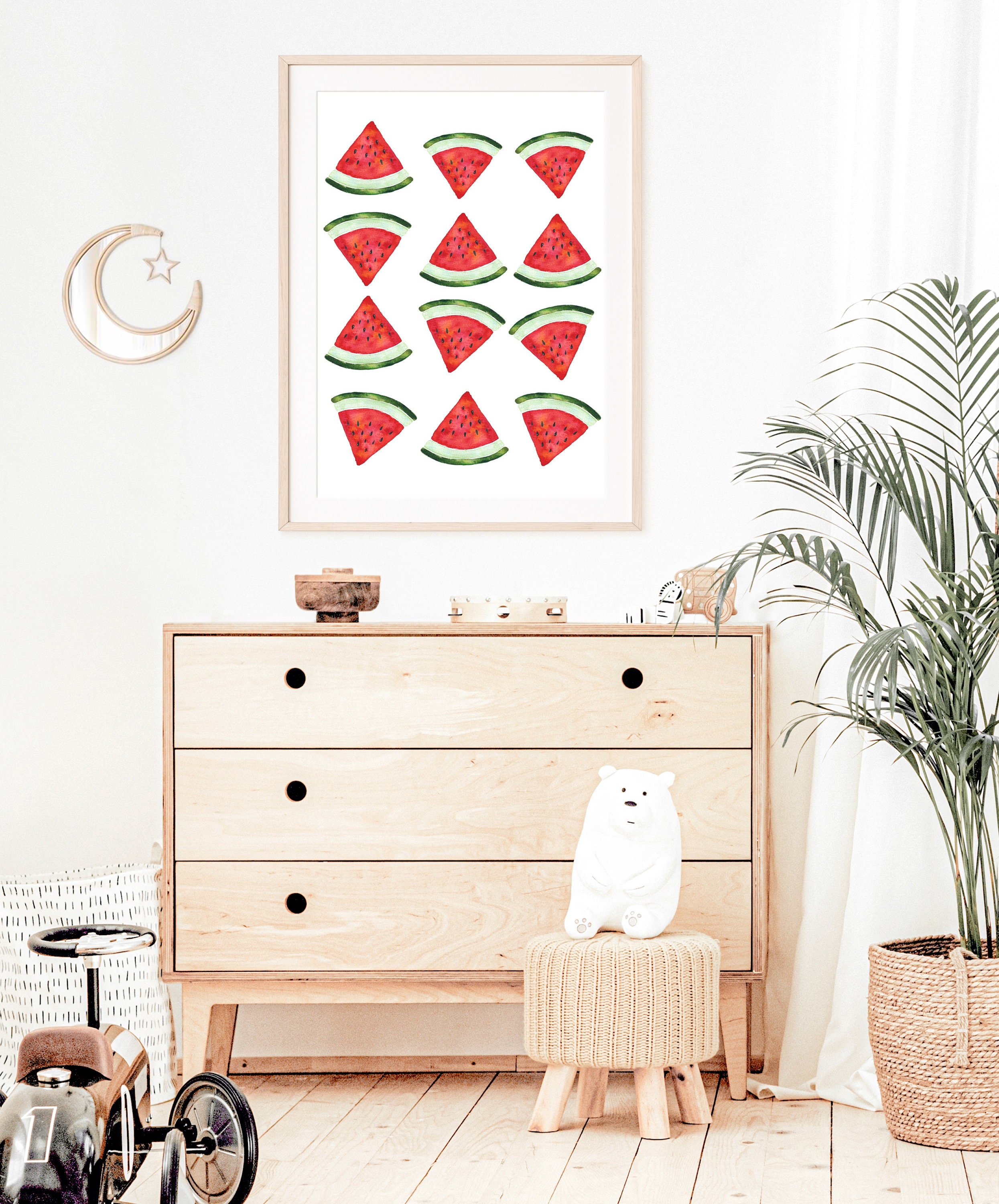 Watermelon Wall Print, Summer Printable, Watermelon Wall Decor, Fruit ...