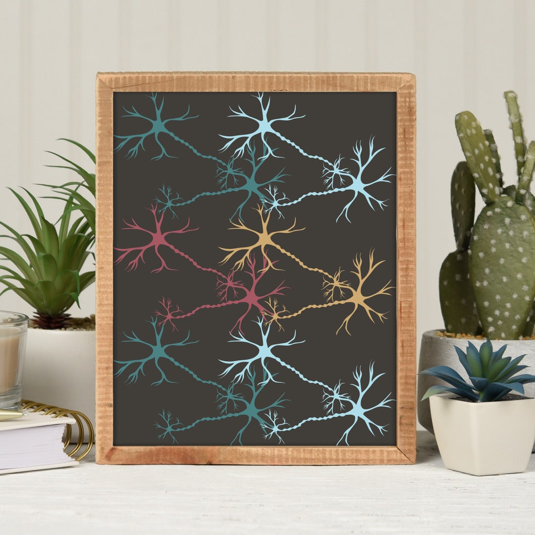 Neurologist Office Art, Neurochemistry Decor, Neuron Research Wall Art ...