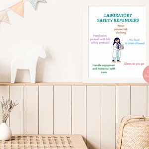 Lab Safety Poster Science Teacher Gift Digital Download Laboratory ...