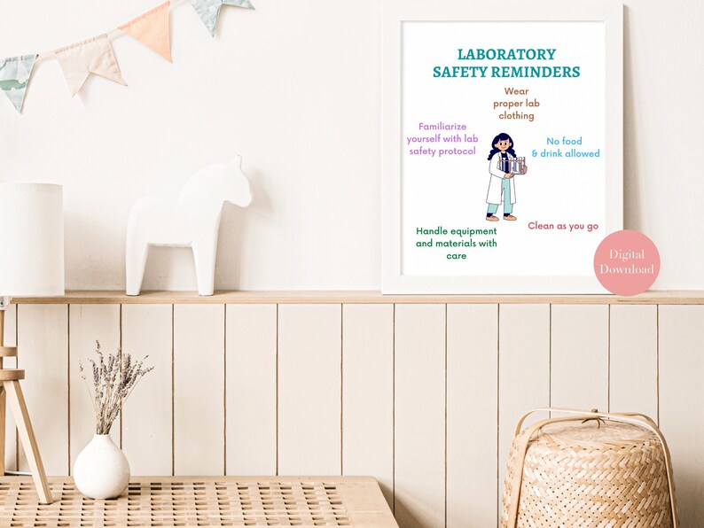 Lab Safety Poster Science Teacher Gift Digital Download | Etsy