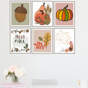 6 Prints, Fall Wall Art, Autumn Gallery Wall Set, Fall Nature Posters ...