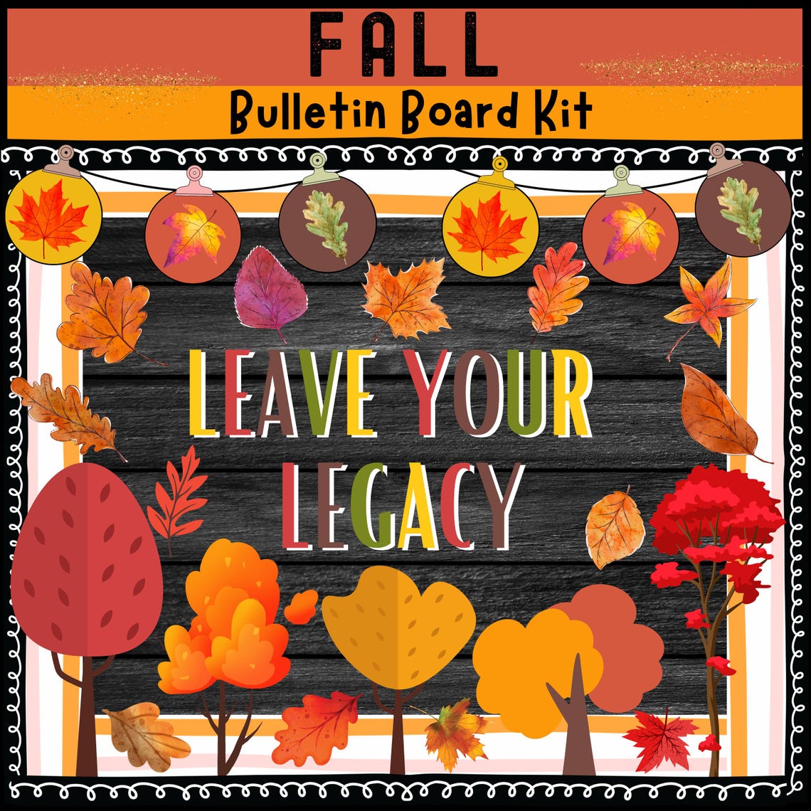 Fall Themed Printable Bulletin Board Set Door Decor for Classrooms ...