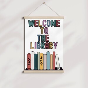 Welcome Library School Sign Printable School Library Poster Classroom ...