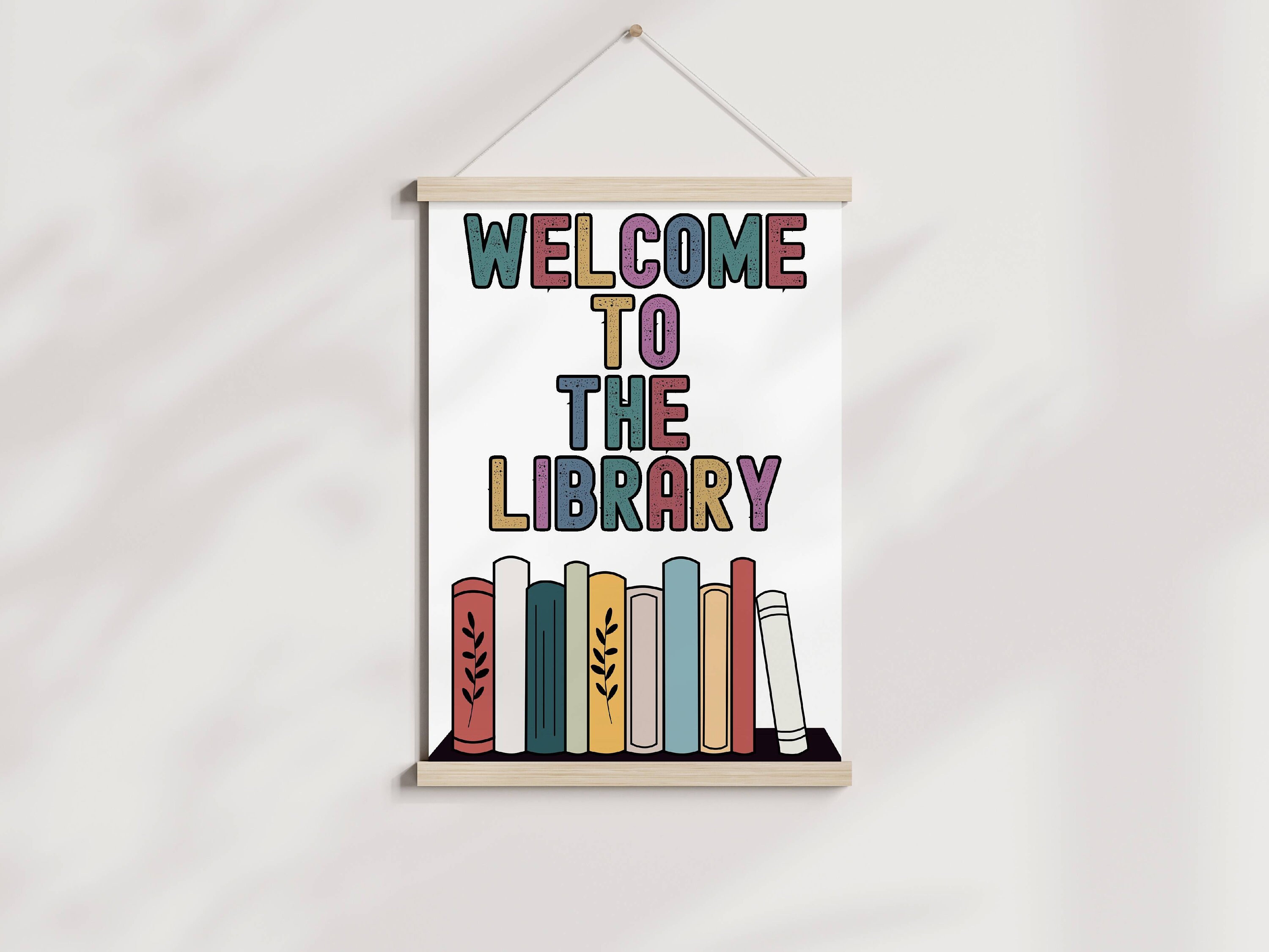 Welcome Library School Sign Printable School Library Poster Classroom ...