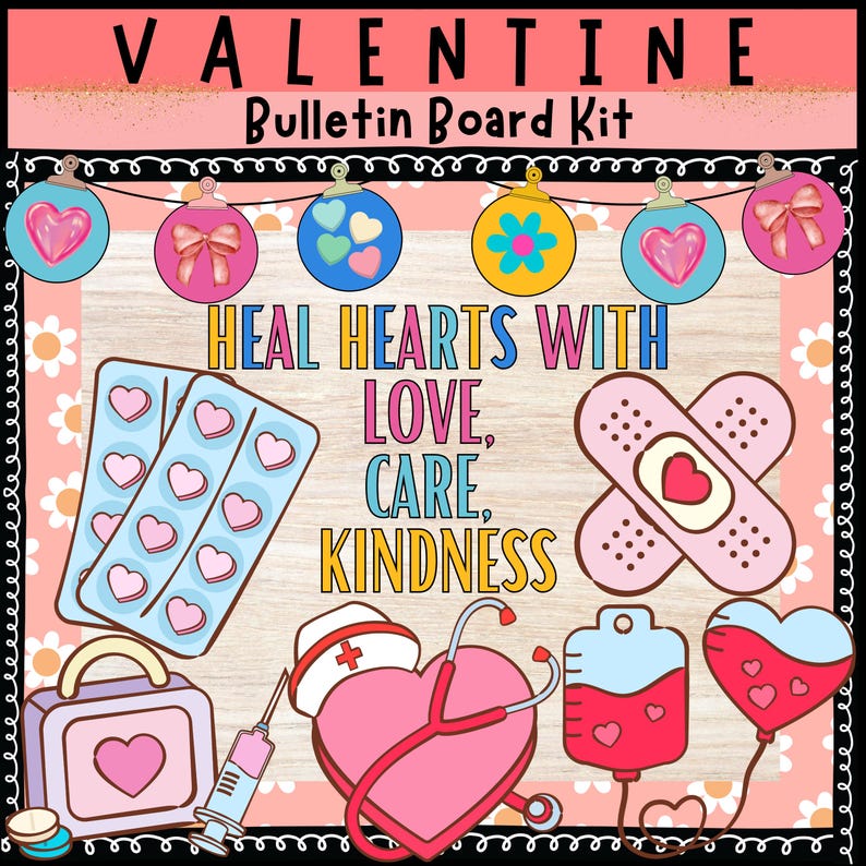Healthcare Valentines Day Bulletin Board February Bulletin Board Kit ...