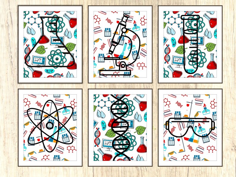 Science Wall Prints Classroom Wall Art Nursery Decor Set of - Etsy