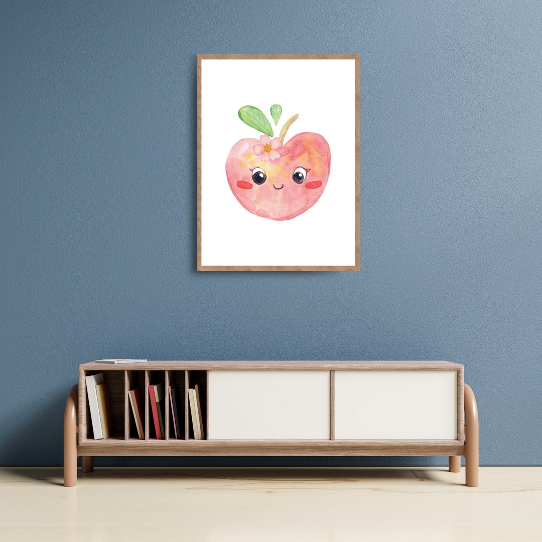 Apples Artwork Kitchen Wall Decor Nursery Decor Funky Colorful Cute ...