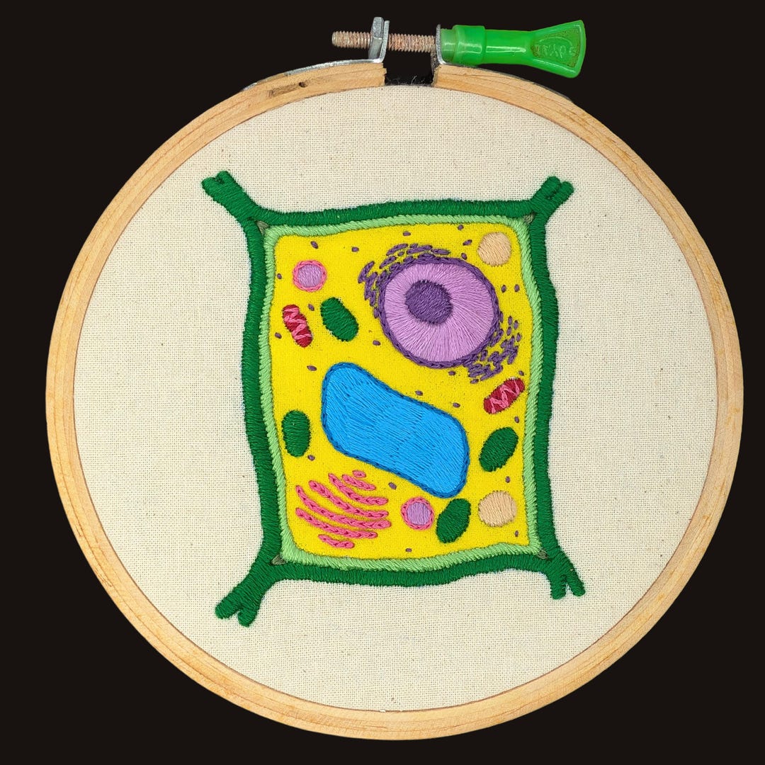 Embroidered Art Wall Decor Science Lover Gift Plant Cell Wall Art Hand ...