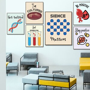 Science Wall Prints, Punny Science Poster, Classroom Decor, Laboratory ...