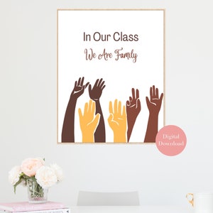 In Our Class We Are Family, Classroom Print, Printable Art, Classroom ...