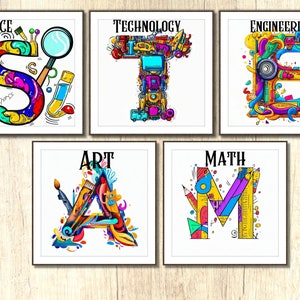 STEAM & STEM Posters for Science, Technology, Engineering, Art, Math ...