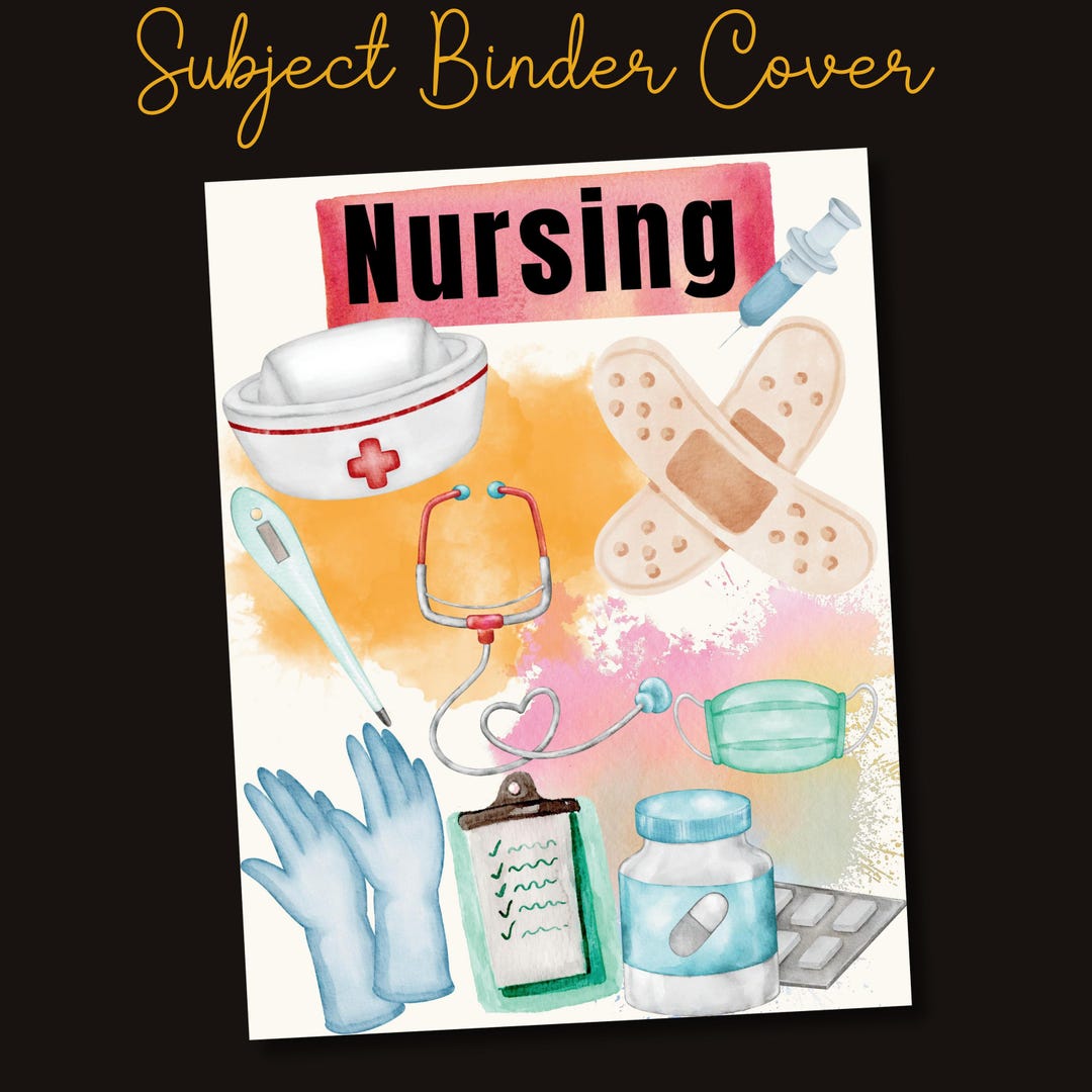 Nursing Subject Binder Cover Printable Back to School Teacher Binder ...