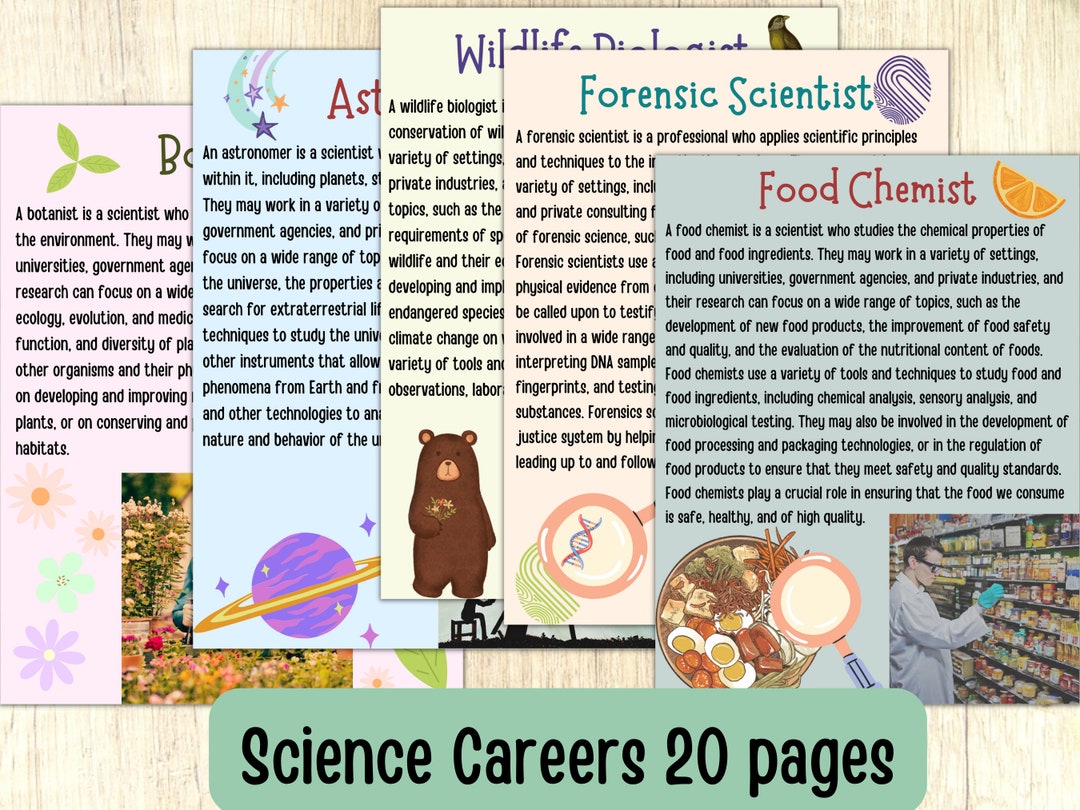 Science Careers Classroom Poster Set of 20 , Science Classroom Decor ...