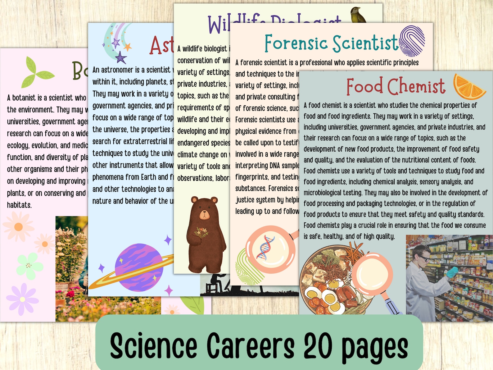 Science Careers Classroom Poster Set of 20 Science Classroom - Etsy