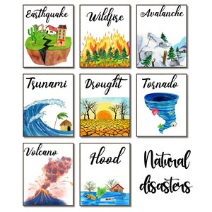 Environmental Science Wall Art Set for Classroom Decor Watercolor ...