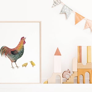Chicken Print Cottage-core Decor Farmhouse Print Printable Farm Nursery ...
