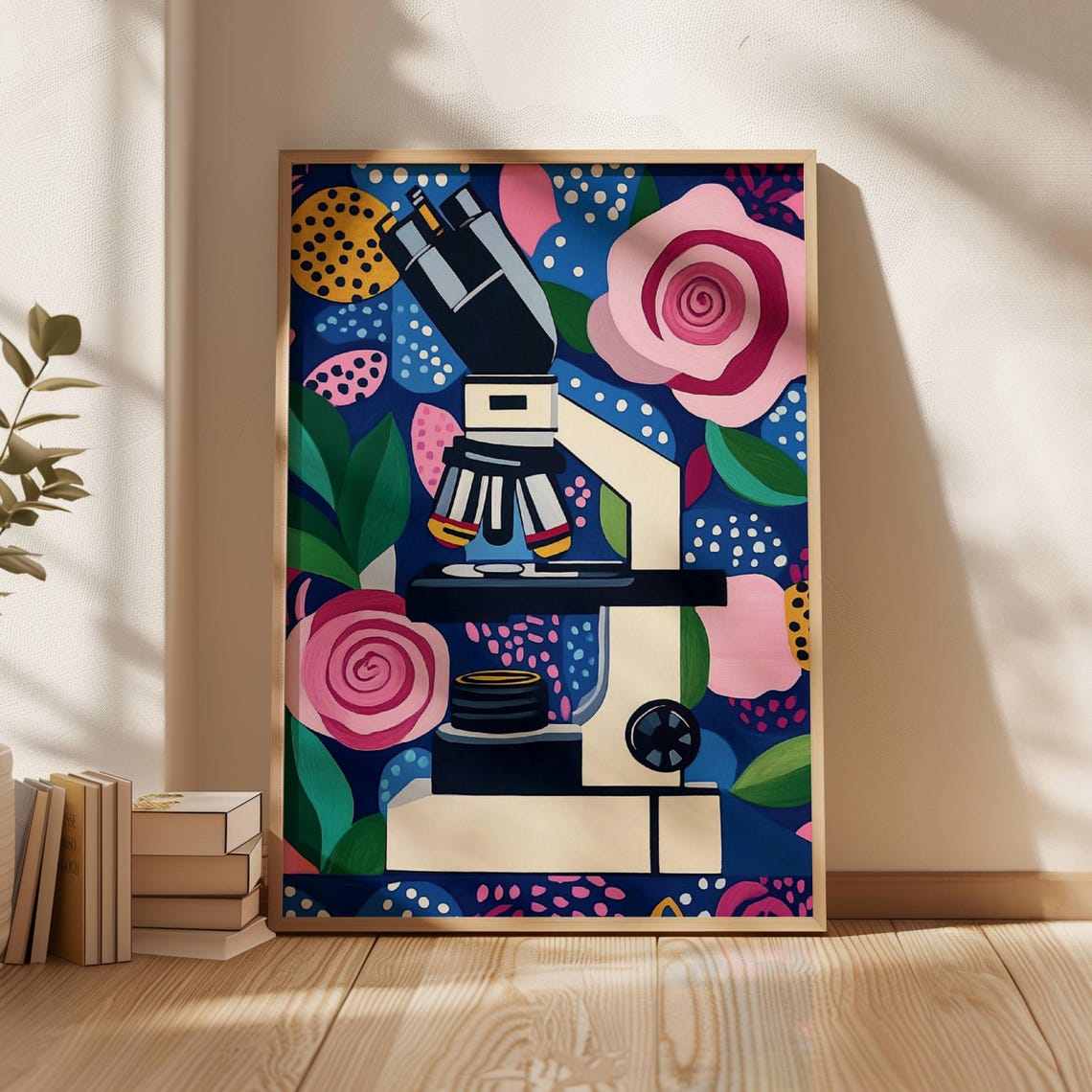 Microscope Printable Art Science Decor Science Teacher Gift Dorm Decor ...