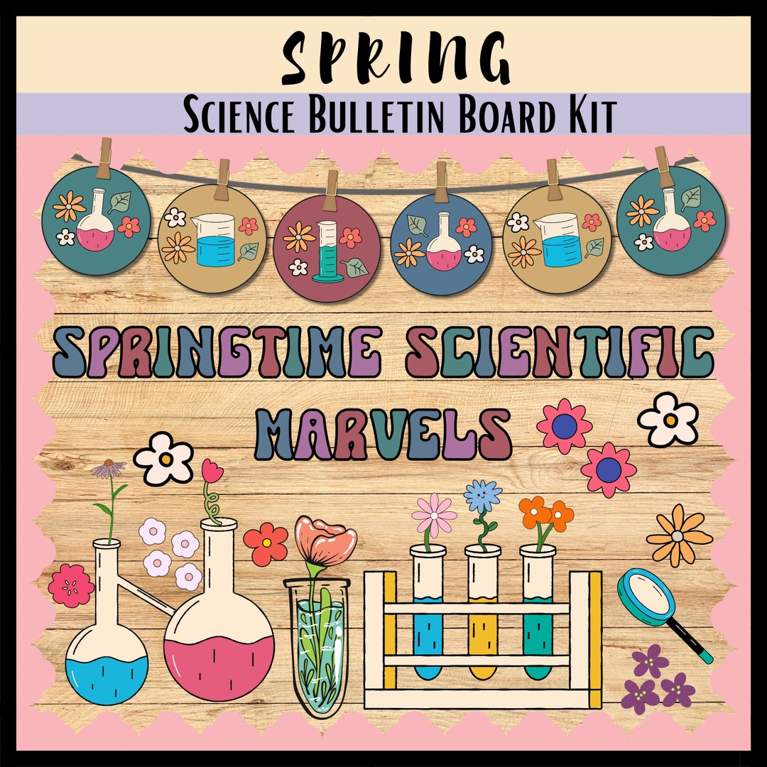 Science Themed Bulletin Board Kit Classroom Door Decor Spring Bulletin ...