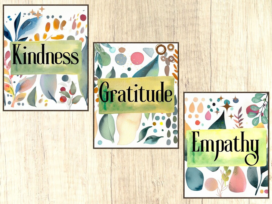 Classroom Wall Prints, Boho Watercolor Prints, Boho Classroom Wall Art ...