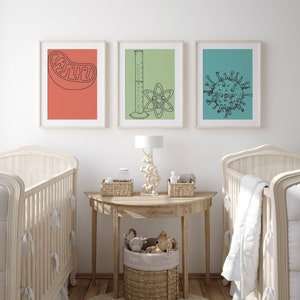 Science Classroom Poster Set Science Student Gift Biology Art Print ...