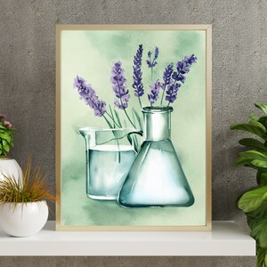 Printable Science Classroom Wall Art Set, Lavender Flower Artwork ...