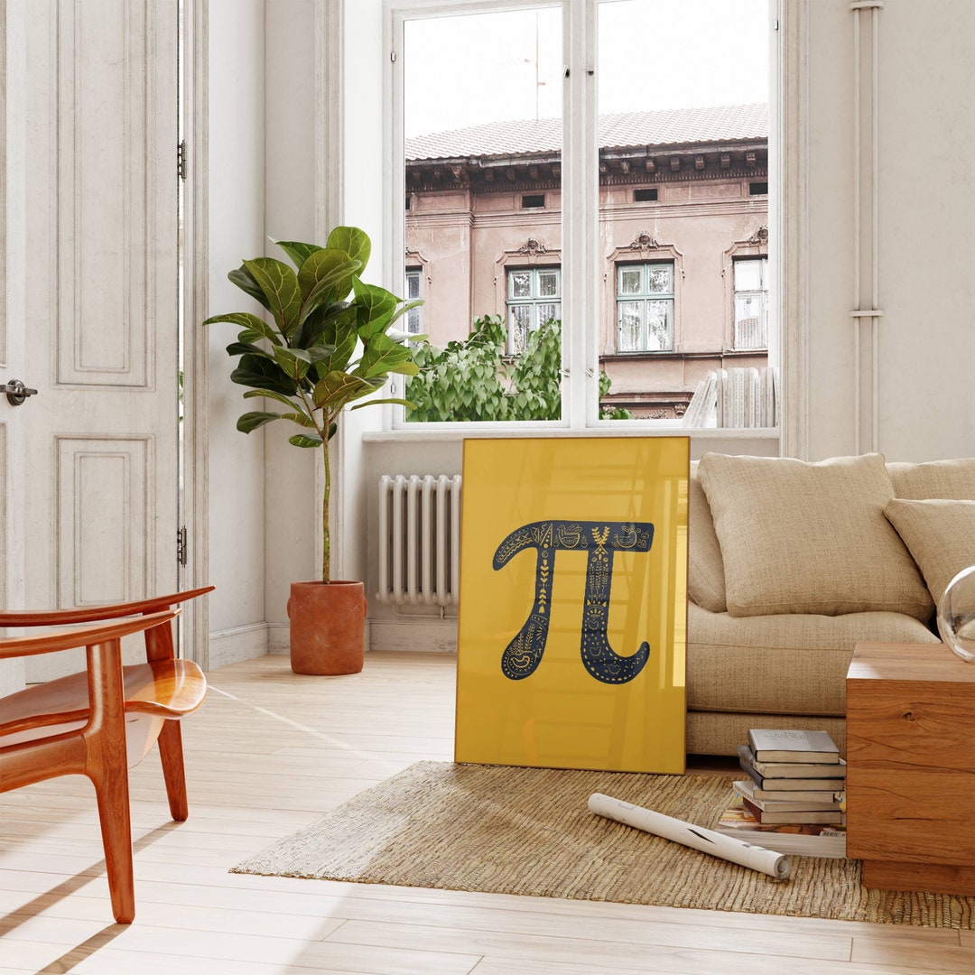 Pi Symbol Art Math Teacher Gift Math Art Mathematics Art Classroom Wall ...