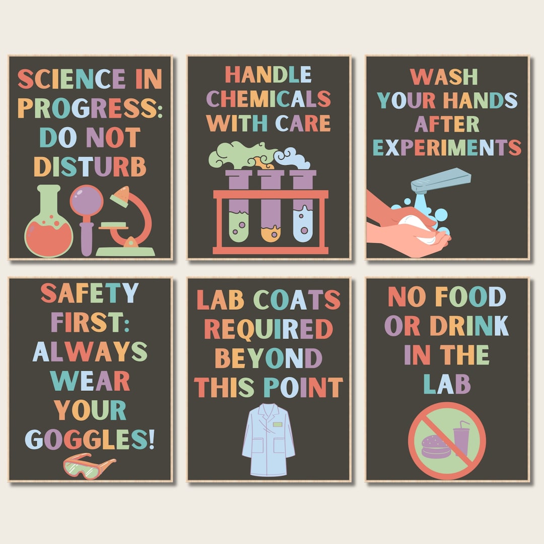 Lab Safety Poster Science Class Poster Science Lab Bulletin Board Kit ...