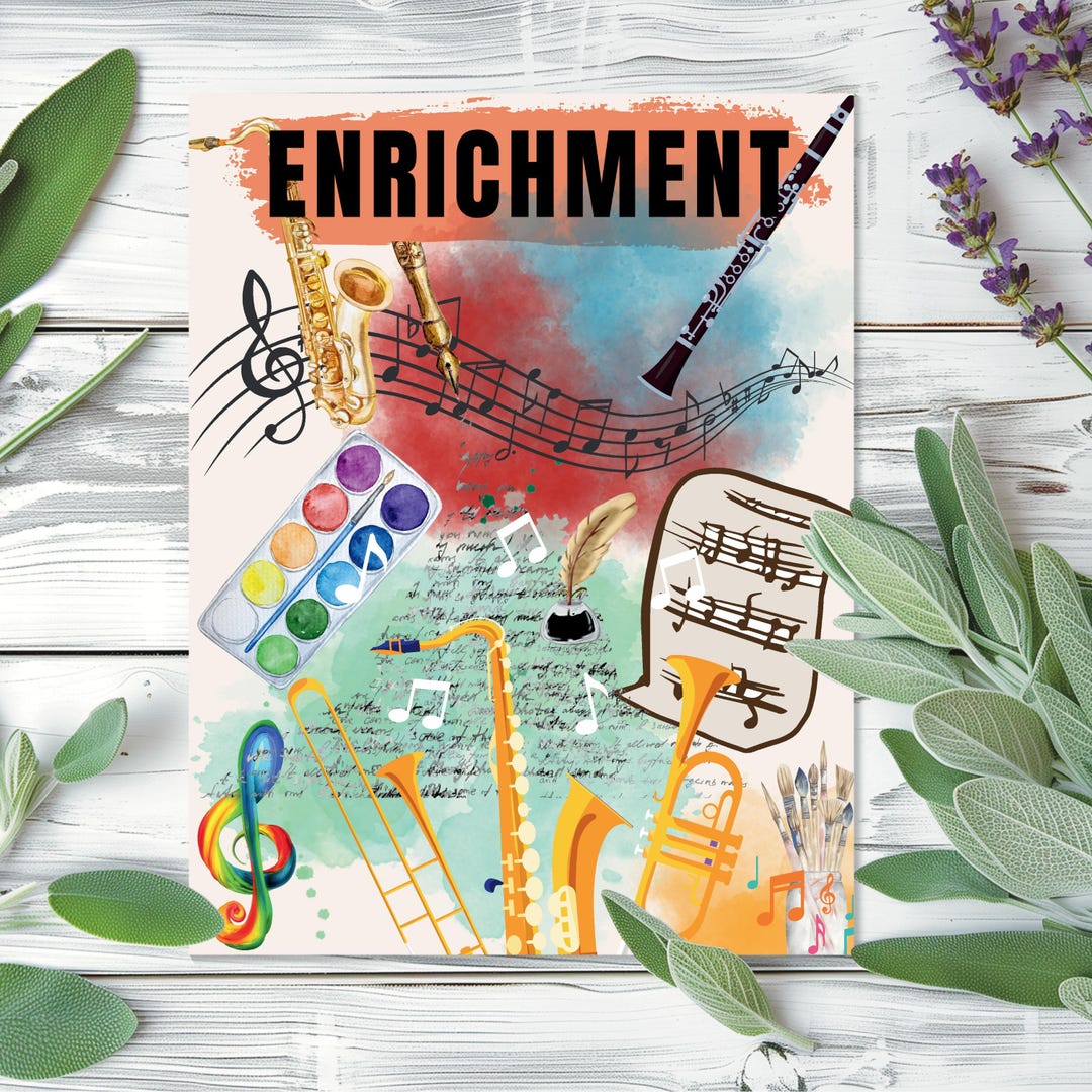 Enrichment Subject Binder Cover Printable Back to School Teacher Binder ...