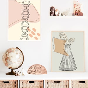 Science Wall Prints, Boho Watercolor Prints, Boho Classroom Wall Art ...