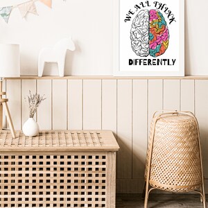 Neurodiversity Wall Art Brain Art Neurodiversity Office Decor for ...