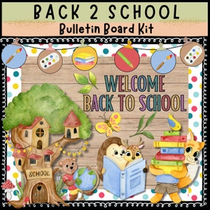 Back to School Bulletin Board Kit School Themed Trendy Classroom Decor ...