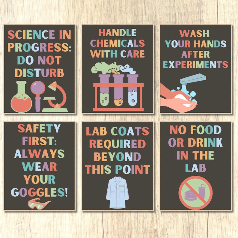 Lab Safety Poster Science Class Poster Science Lab Bulletin Board Kit ...