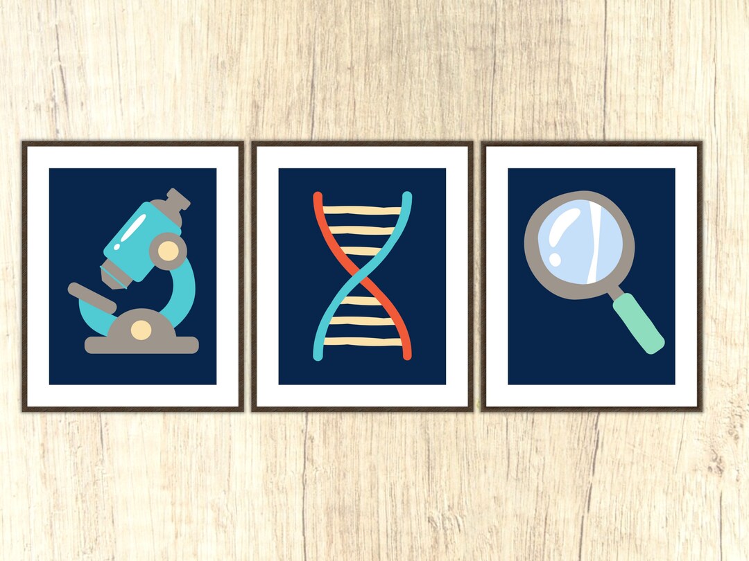 Science Posters Classroom Wall Art Prints Nursery Prints Navy Blue ...